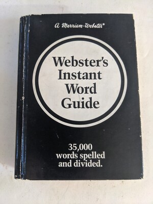 Webster's Instant Word Guide Hardcover By Merriam Webster 9780877792734 ...