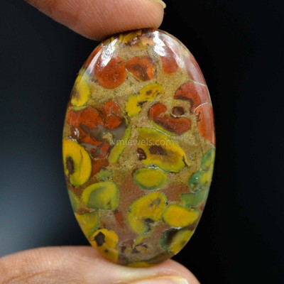 Cts. 57.00 Natural Multi Colored Fruit Jasper Cabochon Oval Cab Loose ...