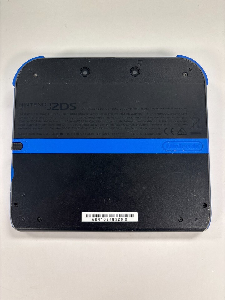 Nintendo 2DS Blue Black Handheld System PAL Region Tested & Works *READ ...