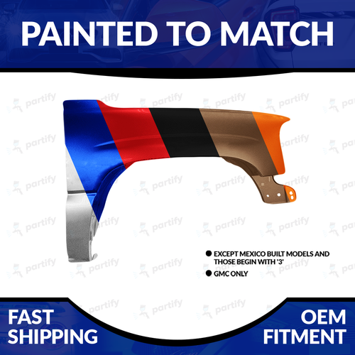 NEW Paint WA817K Passenger Side Fender For 1999-2007 GMC Sierra/Yukon ...