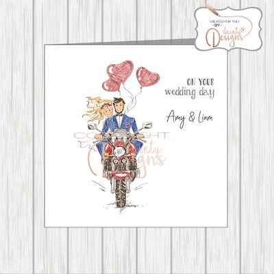 Personalised Wedding Card Motorbike Motorcycle Congratulations To ...