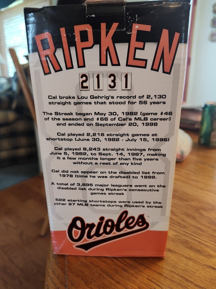 Cal Ripken Jr. #8 2131 Baltimore Orioles MLB Bobblehead - New!! | eBay