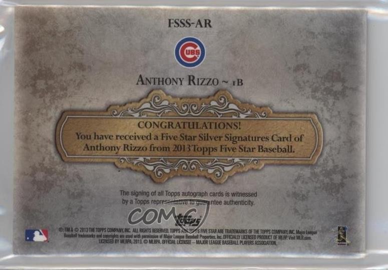 2013 Topps Five Star Silver Signatures /65 Anthony Rizzo #FSSS-AR Auto ...