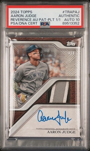 2024 Topps Reverence Autograph Patch Aaron Judge Platinum 1/1 PSA DNA ...