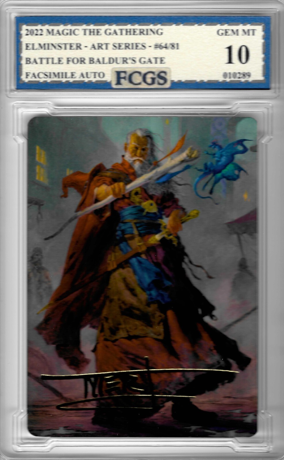 2022 MTG Elminster #64 Art Series w/ Gold Auto Stamp Graded FCGS 10 GEM ...
