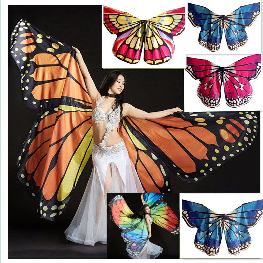 Fancy party dress colorful Butterfly wings Belly Dance Costume Wings ...
