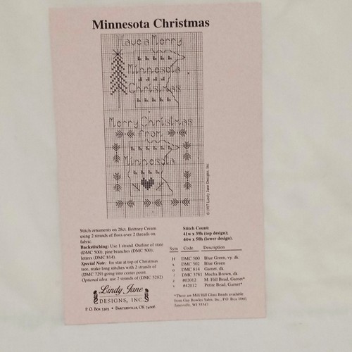 Lindy Jane Designs Minnesota Christmas Cross Stitch Pattern Leaflet | eBay