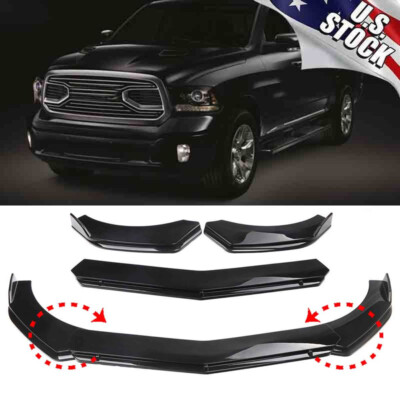 For Dodge For Ram 1500 Glossy Black Front Bumper Lip Splitter Splitter ...