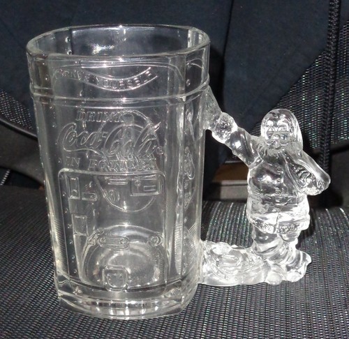 VINTAGE COCA COLA GLASS MUG FIGURINE SANTA CLAUS DESIGN NR | eBay
