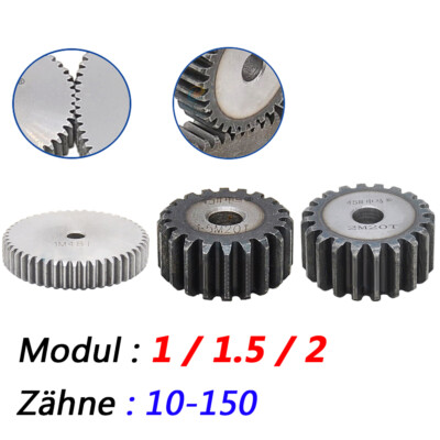 Modul 1, 1,5 , 2 Zahnrad Stirnräder Stirnrad mit 10 bis 150 Zähne Flach ...