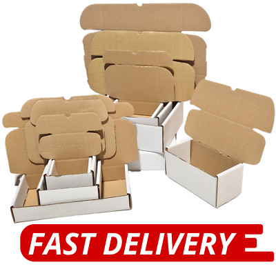 WHITE SHIPPING CARDBOARD BOXES POSTAL MAILING GIFT PACKET SMALL PARCEL ...