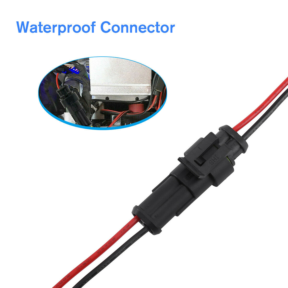 16AWG Electrical Connectors 10 Pairs 2-Pin Waterproof Connectors With ...
