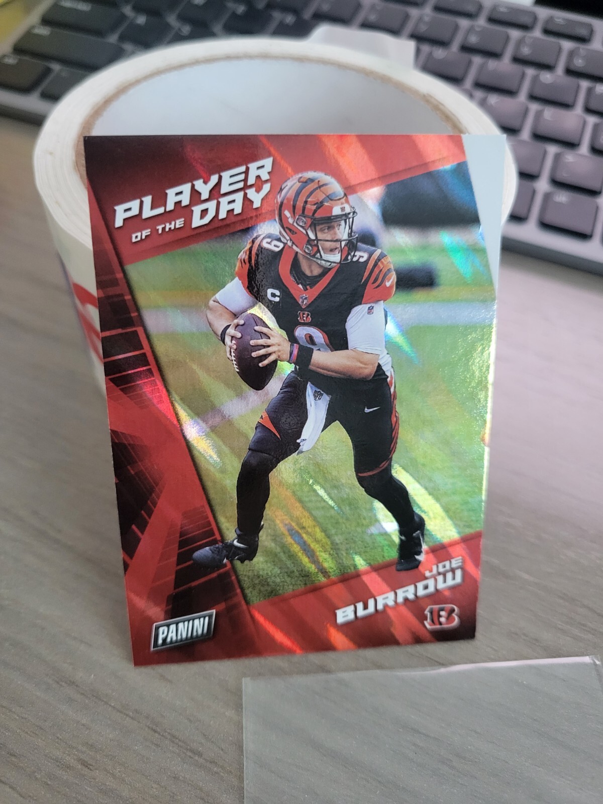 2021 Panini NFL Player of The Day #6 ... Joe Burrow Moon Lava Foil ...