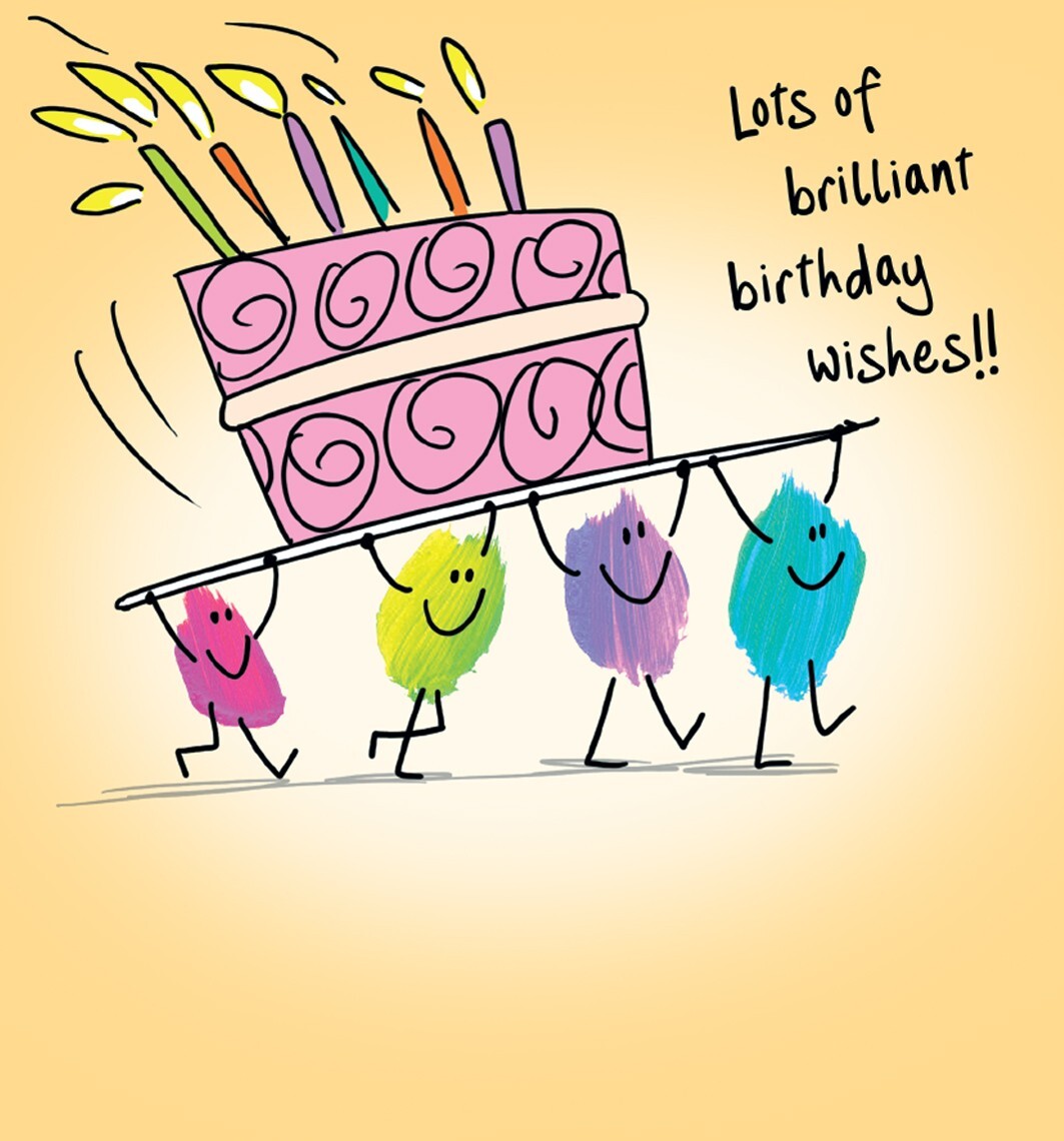 Funny Birthday Card – Giant Celebration Cake – Fun Quirky Colourful ...