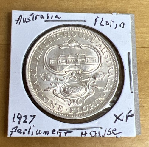 1927 Florin Coin - Extremely Fine - Silver George V Parliament 8 Pearls ...
