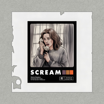 Vintage Scream Sticker Horror Movie Collectible Wes Craven Classic R ...