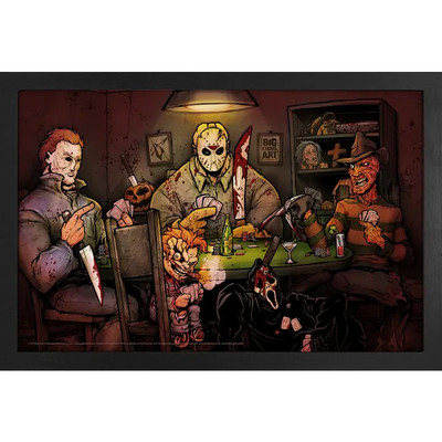 Slasher's Playing Poker Horror Character Framed Poster Print - Big ...