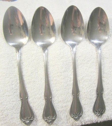 4 set ,lot,Oneida Stainless ARBOR ROSE / TRUE ROSE Teaspoons -USA VTG ...