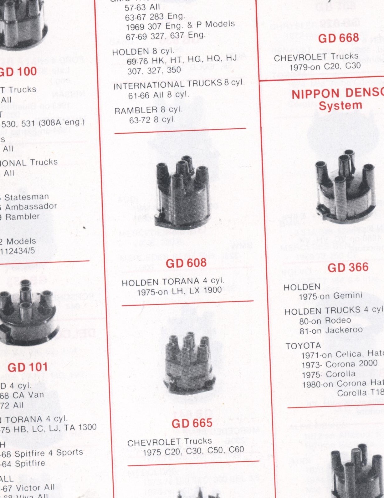 GD 608 Bosch Distributor Cap Holden Torana Sunbird LH LX 1900 Opel ...