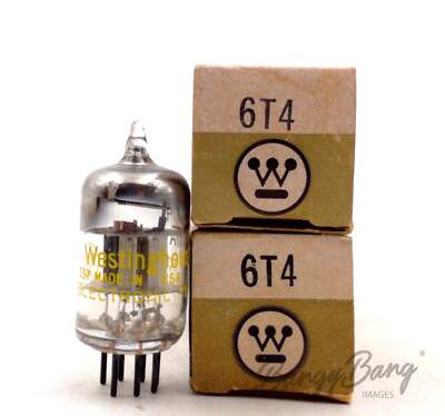 2 Westinghouse 6T4 Low-mu UHF Triode Oscillator TV Audio Vacuum Tube ...
