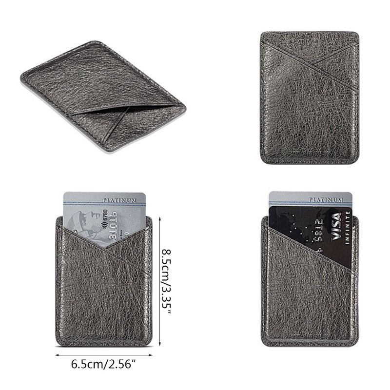Ultra Slim Leather Holder Wallet Credit Pocket Adhesive Sti | eBay