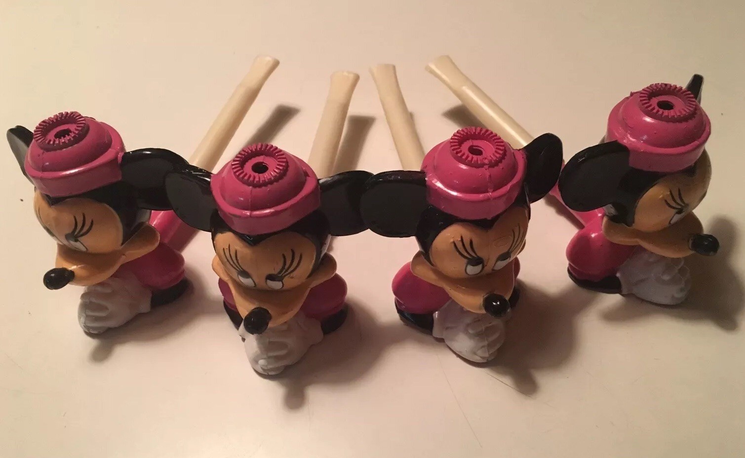 Vintage Minnie Mouse Hard Plastic Bubble Blower Pipes Set Of Four (4 ...