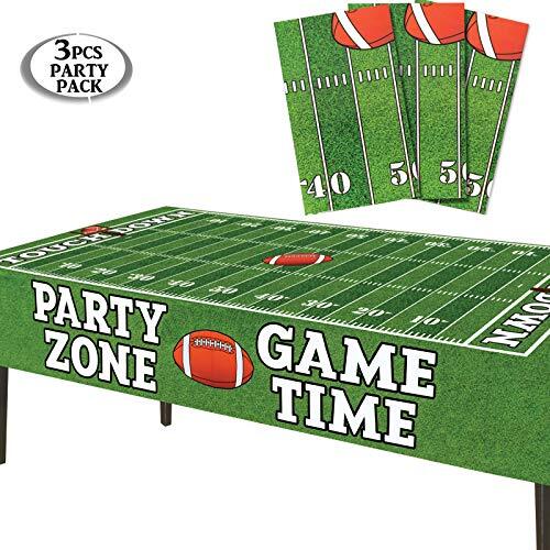 Football Tablecloth Plastic | 3 Pcs Party Pack (54” Inch Wide x 72 ...