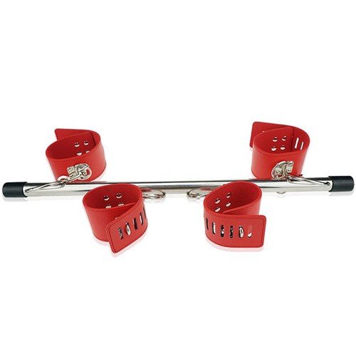 Open Leg Leather Open leg Bar Wrist Ankle Cuff Handcuffs Slave ...