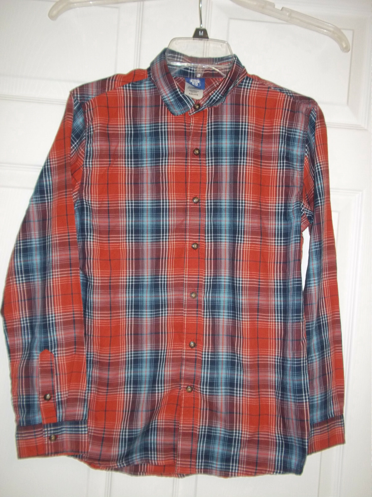 Route 66 Boys Shirt Plaid Button Front XL 14 16 | eBay