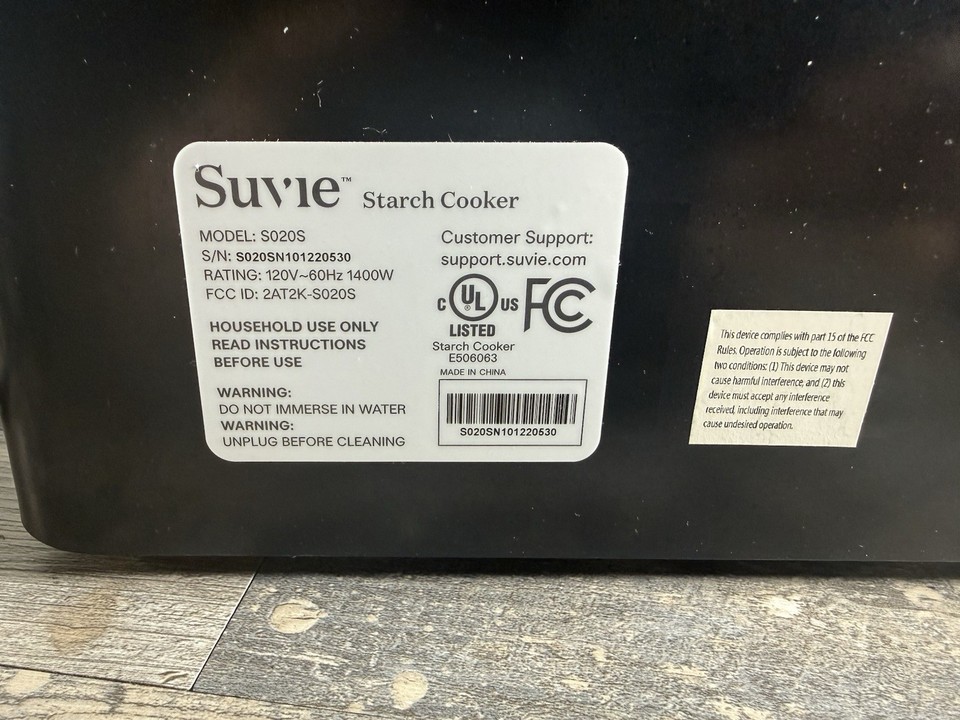 Suvie S020S Starchie Kitchen Robot Smart Starch Cooker Black | eBay
