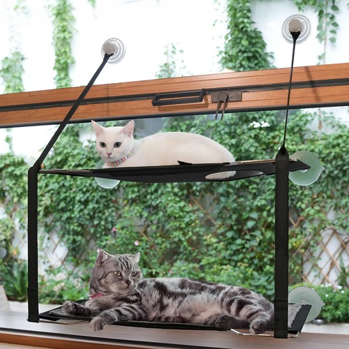 Cat Window Perch Folding Hamock Outdoor Indoor Up to 50lb Metal Frame ...