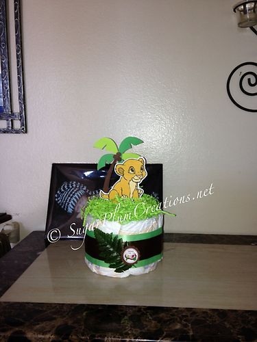 Lion King Baby Simba Sugar Diaper Cake Mini!!! Baby Shower | eBay