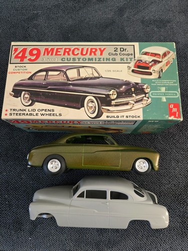 lot of 2 Vintage '49 Mercury Club Coupe model kits 1/25 AMT 02-349 1 ...