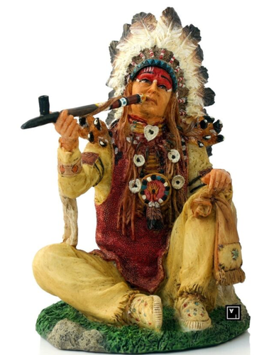 Mini Native Indian Smoke Peace Pipe Resin Statue | eBay
