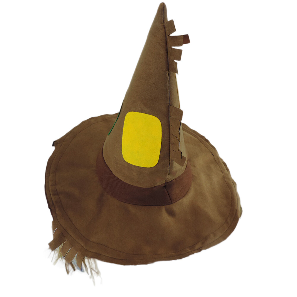 Pointed Raggedy Look Hillbilly Scarecrow Patched Costume Hat with ...
