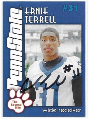 ERNIE TERRELL Autographed Signed 2003 Football card Penn State Nittany ...