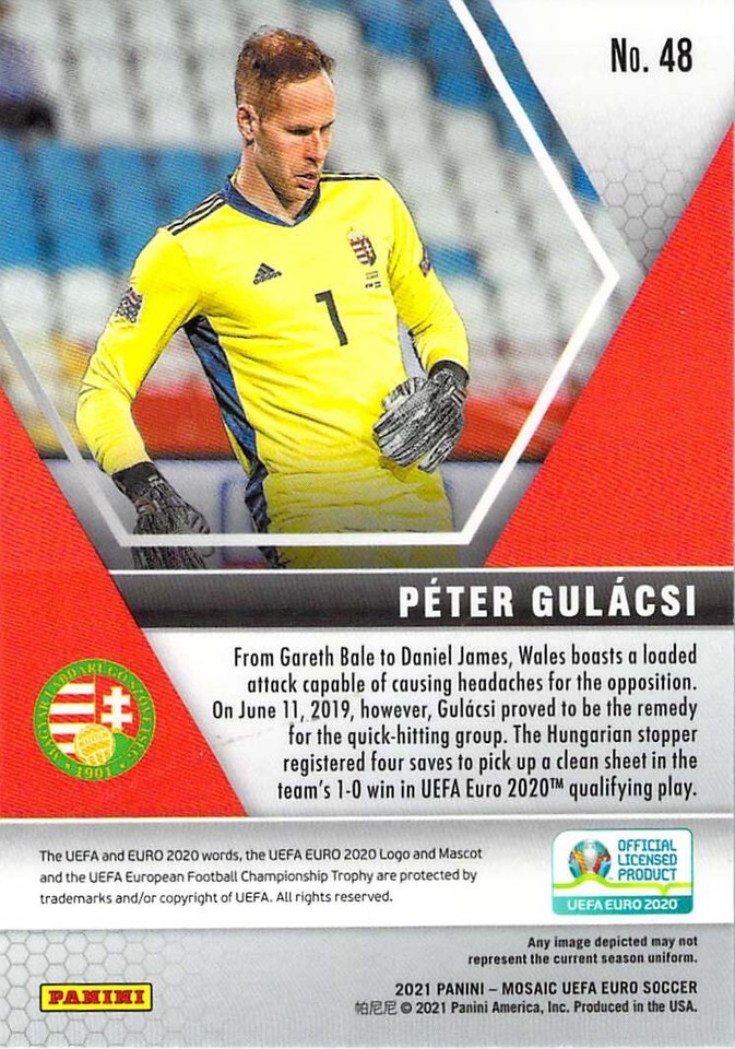 Peter Gulacsi 2021 Panini Mosaic UEFA Euro 2020 Soccer Card #48 Hungary ...