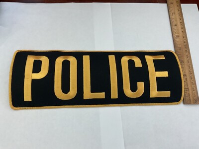 Police Back Patch Large for sew on.10 7/8 “ by 4” inches Black &Yellow ...