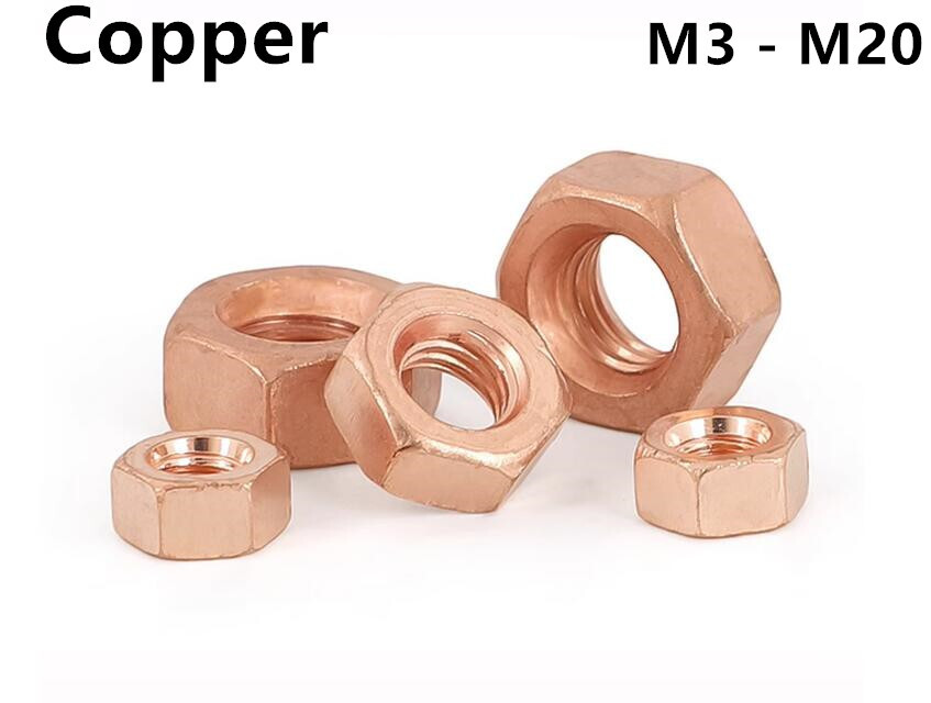 Pure Copper Hex Nut Hexagon Nuts M3 M4 M5 M6 M8 M10 M12 M14 M16 M18 M20 | eBay