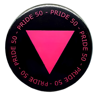 Pride Pin Badge Original Pink Triangle - Pride 50 - Gay Lesbian Rights ...