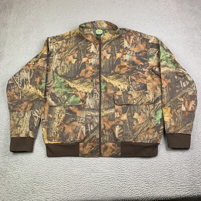 Cabelas Advantage Timber Jacket Mens XL Camo Camouflage Zip Up Bomber ...