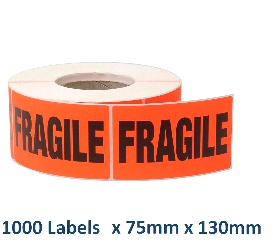 AVERY 937900 Large Adhesive Label 'Fragile' 75mm x 130mm Roll of 1000 ...