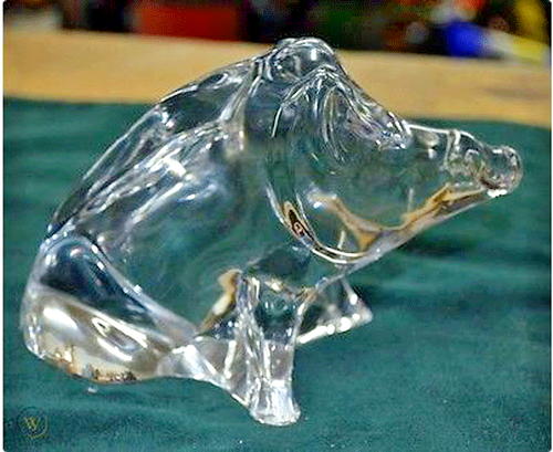 GORGEOUS BACCARAT CRYSTAL PIG HOG WILD RAZORBACK BOAR WORTHOG ...