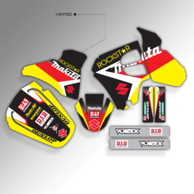 1995 1996 1997 1999 SUZUKI RM 80 GRAPHICS KIT RM80 ROCKSTAR MAIKITRA ...