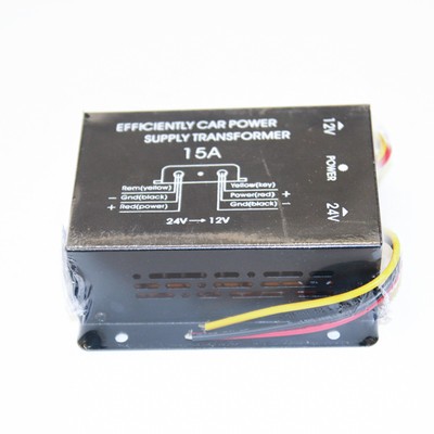 15A Car 24V To 12V Reducer Step Down Inverter Supply Power Converter a ...