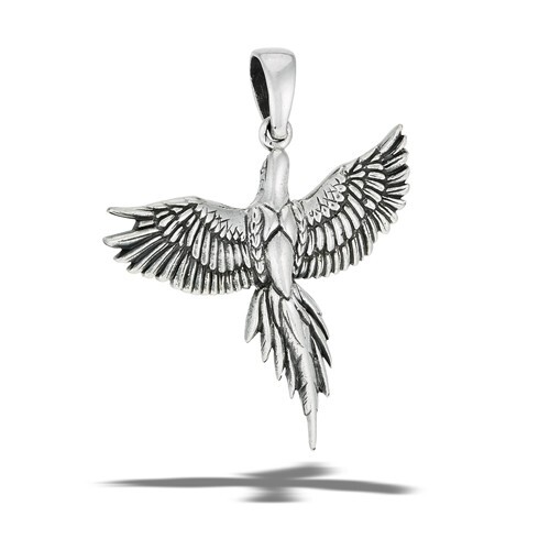 Sterling Silver Detailed Rising Phoenix Pendant no chain | eBay