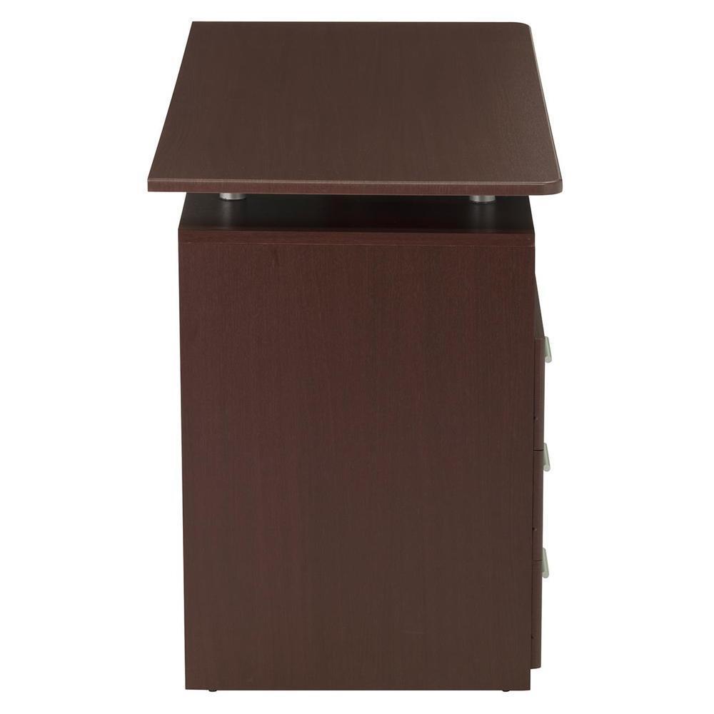 30" Height Steel Frame Chocolate Color Computer Desk with Ample Storage ...