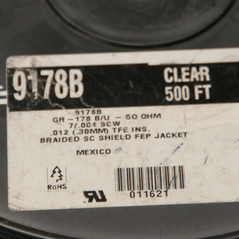 300 Ft. Alpha Wire 9178B Coaxial Cable Rg178b/u 30 AWG FEP for sale ...