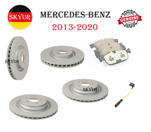 Front & Rear Brake Rotors With Front Brake Pads Set and sensor For ...