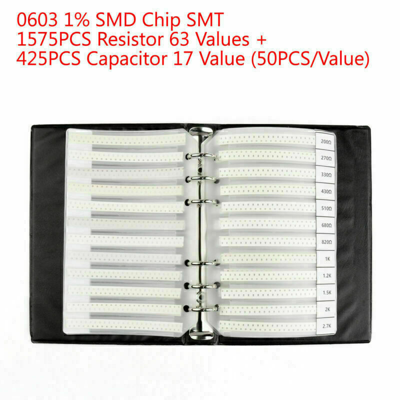 2000PC 0603 1% SMD Chip SMT Resistor 63 Values+Capacitor 17 Value ...